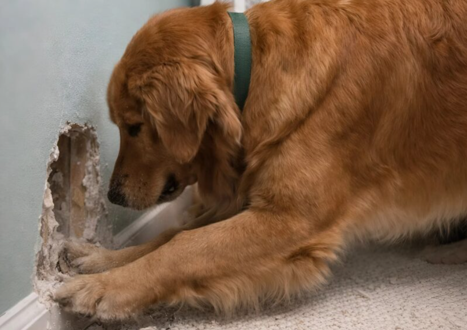 Hund Reibt Sich An Wand